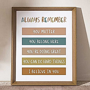 Always Remember, You Matter, Boho Classroom Decor, Motivational Poster, Welcome To Classroom Sign, Affirmation Wall Art, Playroom Decor, Child Art, 8x10 inch - UNFRAMED
