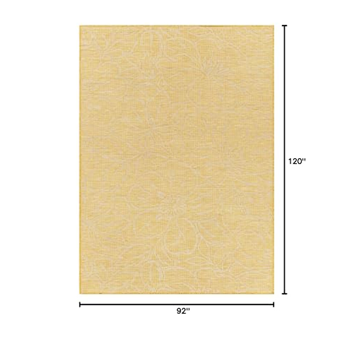 Mark&Day Outdoor Rugs, 8x10 Broekoord Traditional Indoor/Outdoor Bright Yellow Area Rug, Non Shedding Yellow Grey Carpet for Patio, Porch, Deck, Bedroom, Living Room or Kitchen (7'8" x 10')