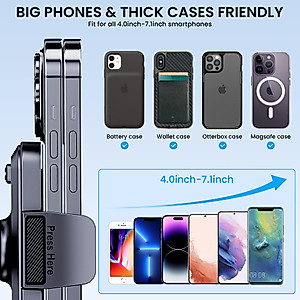 BIVGAZA Phone Holder Car [Military-Grade Suction] Universal Car Phone Holder Mount [Thick Case Friendly] Automobile Accessories Dashboard Windshield Phone Mount Fit for All iPhone Android Smartphones