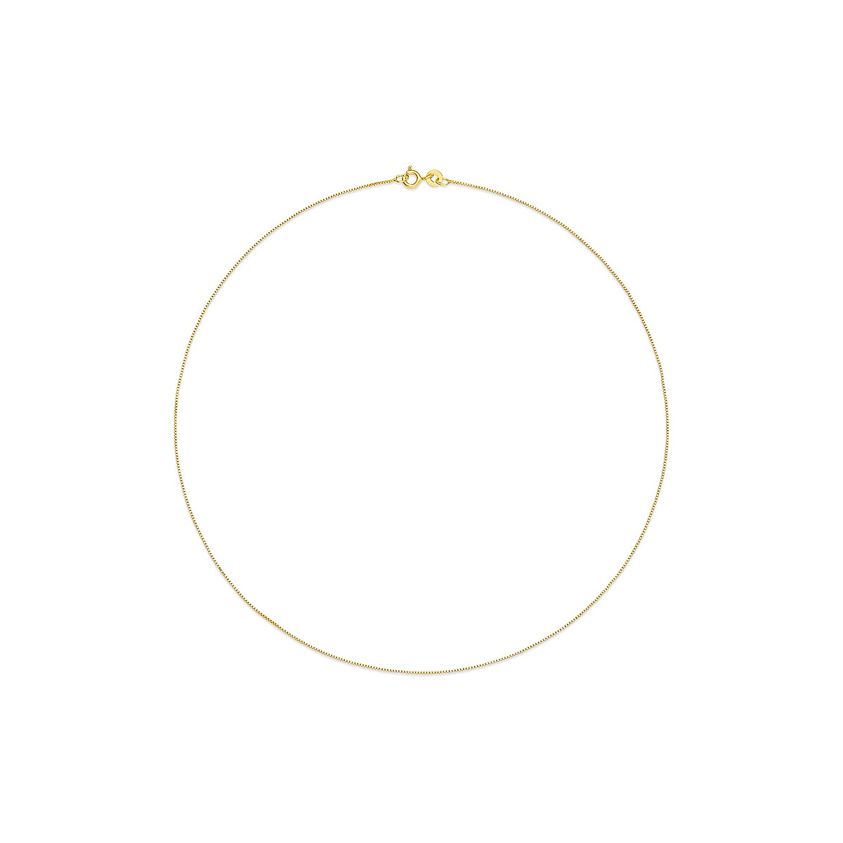 Amazon Essentials 18K Gold Over Sterling Silver Thin 0.8mm Box Chain 16", Yellow Gold (previously Amazon Collection)