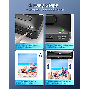 Laminator Machine A3 Laminating Machine - 13 Inches Cold and Thermal Laminator with 30 Laminating Sheets, 5-in-1 Lamination Machine with Paper Trimmer and Corner Rounder for Home Office School Use