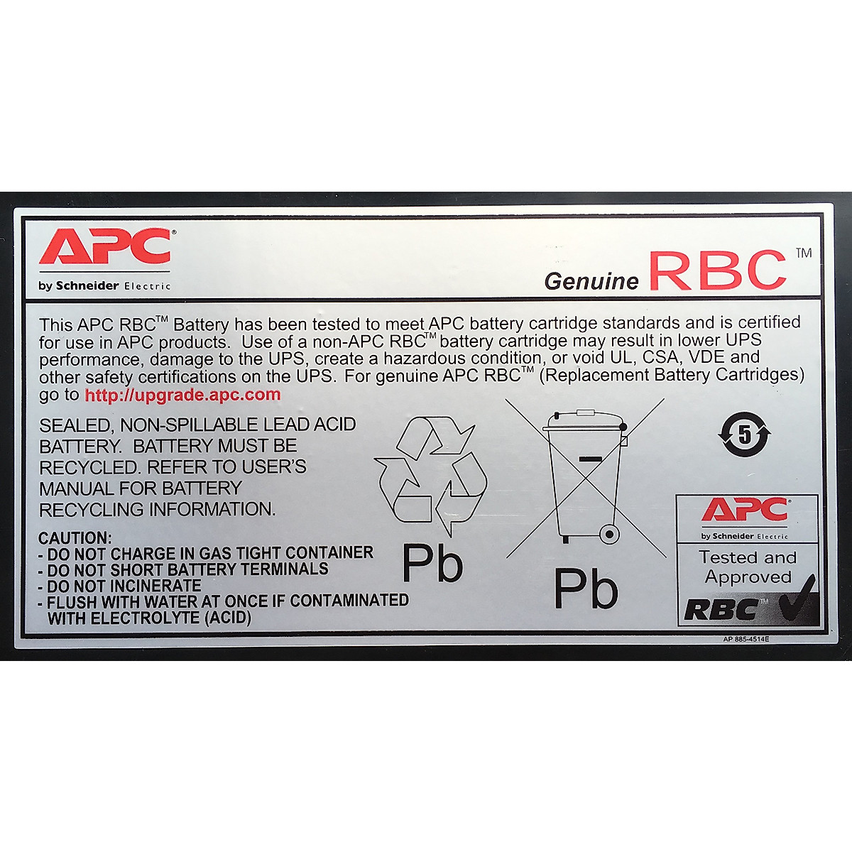 APC UPS Battery Replacement, RBC5, for APC Smart-UPS Models SU700, SU700BX120, SU700NET and select others BLACK