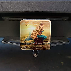 I Believe in Mermaids Tropical Beach Ocean Tow Trailer Hitch Cover Plug Insert