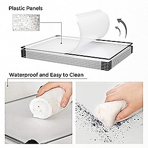 SONGMICS Cube Storage Organizer Bundle with Shoe Rack, Customizable Plastic Cabinet, Modular Bookshelf Storage Unit, Space-Saving for Entryway, Closet, Living Room, Bedroom, White ULPC06W and ULPC44S