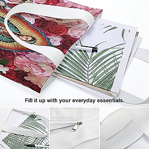 MrpsElk Our Lady of Guadalupe Virgin Mary Canvas Tote Bag Large Capacity Shopping Bag - Personalized Totes for Women Gift Bag