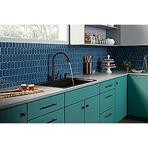 KOHLER R22867-SD-BL Maxton Pull-Down Kitchen Faucet with Soap Dispenser, Pull Down Sprayer, Matte Black