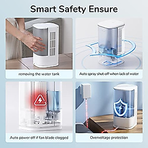 JISULIFE Air Water Cooling Fan, Desk Air Conditioner Fan with 3 Speed Setting 3 Oscillation, Personal Air Cooler with 1.1L Water Tank, Evaporative Cooler & Humidifier for Home, Office, Sleep, Exercise