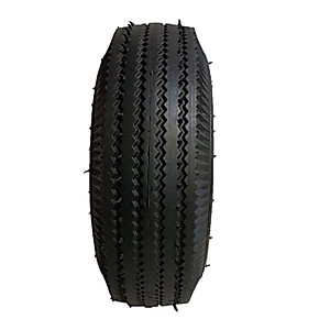 Harper Trucks 10" Pneumatic, 5/8" B.B, 2 1/4" Offset Hub, Replacement Wheel for Hand Truck or Dolly, 4.10/3.50-4 Silver/Black Chrome (4.5 x 3. inches /1 x 0 inches, 2 inches