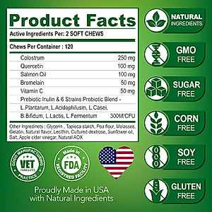 (2 Pack) Dog Allergy Chews - Itch Relief for Dogs - Dog Allergy Relief - Anti Itch for Dogs - Dog Itchy Skin - Dog Allergy Support - Immune Health Supplement - Made in USA - 240 Treats