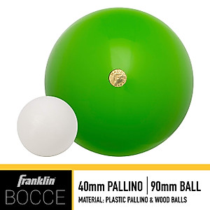 Franklin Sports 90mm Bocce Ball Set — 8 Wooden Bocce Balls and 1 Pallino — Beach, Backyard Lawn or Outdoor Party Game - Made in Italy