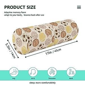 Vnurnrn Sport Balls Neck Support Pillow Round Neck Roll Bolster Cylinder Pillow Cervical Pillows Back Pillow for Leg Knee Back Head Support for Gifts Camp Study Work