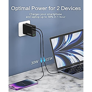 100W USB C Wall Charger,GaN III 4-Port PPS PD Fast Charging Station,GOLDNEXT Foldable Power Block with Type C Cable Compatible with MacBook Pro/Air,XPS,iPad Pro,iPhone14/13 Max,Galaxy S22/S21,Pixel 7