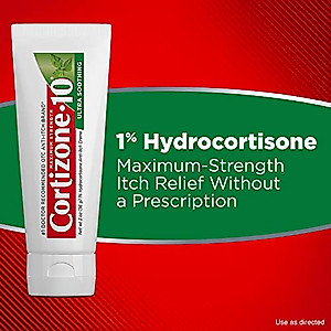 Cortizone 10 Maximum Strength Ultra Soothing Anti-Itch Cream, 1% Hydrocortisone Creme, 2 oz.