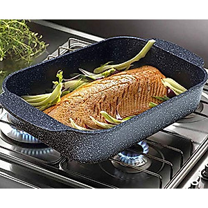 S·KITCHN Set of 3 Nonstick Roasting Pan Baking Dishes for Lasagna, Casserole and Bread Baking Pan, Large & Deep Lasagna Pan with Handles