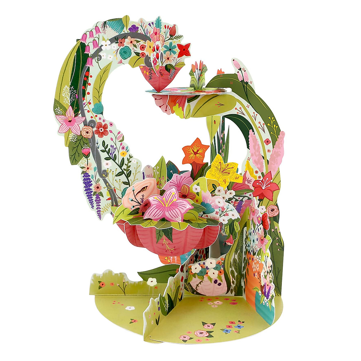SANTORO Pendulum, 3D Pop Up Greeting Card - Floral Hanging Basket - For Her, For Mum, Birthday, Mothers Day, Any Occasion