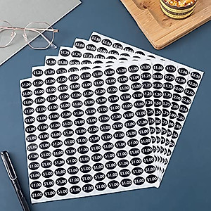 Cosmmap 12 Sheets Vending Machine Price Labels, 1440pcs Snack Vending Machine Labels Stickers, Soda Beverage Price Labels Stickers $1.00 $1.25 $1.50 $1.75 $2.00 $2.50 Black for Business Stores(Black)