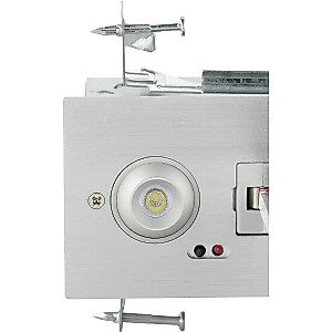 LB91610 Recessed Edge-Lit Red Exit Sign, 120-277V Double Face LED Combo Emergency Light with Adjustable Two Head and Backup Battery, NYC Approved 8” Lettering, UL Certified