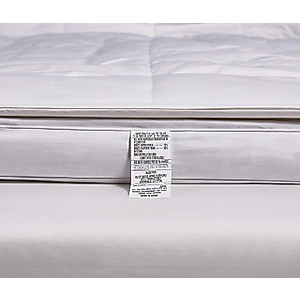 Kathy Ireland Pillowtop Mattress Topper King Size, 3-inch Overfilled White Down Feather Mattress Pad 233 Thread Count 100% Cotton Cover Featherbed - 78" x 80"