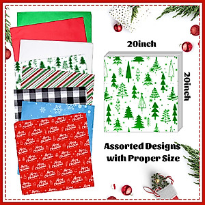 Hifunwu 160 Sheets Christmas Tissue Paper for Gift Wrapping Bags, Christmas Tissue Paper Bulk, Holiday Tissue Paper for Gift Bags Wrapping