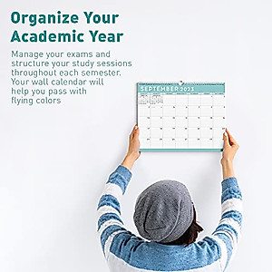 S&O Basic Teal Business Wall Calendar from Jan 2023-Jun 2024 - Tear-Off Monthly Calendar for Office - 18 Month Academic Wall Calendar 2023-2024 - Hanging Calendar with Monthly Mini-Calendars - 10.5x13.5”in