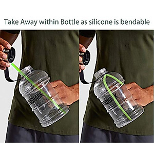 Extra Long 14.5 Inch Reusable Silicone Straws for Wine Bottle,1 Gallon/128 64 75 OZ Water Bottle,Mugs,1/Half Gallon Hydro Water Jug, Flexible Tall Giant Big Gallon Jug Drinking Straw With Brush-8 Pack