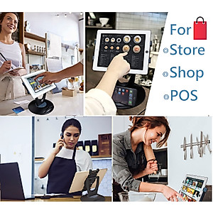 MAX SMART Large Tablet POS Stand, Rotating Commercial Tablet Stand, Swivel Base for Retail Kiosk Register Office Showcase Cashier and Business