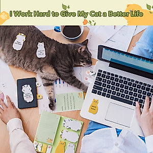 Hommie Cat Sticky Notes Set, Cute Sticky Note Animal Divider Tabs Bundle Writing Memo Pads Page Marker, Sticky Notes Pads for Cat Lovers Kids Office School Supplies Creative Gifts