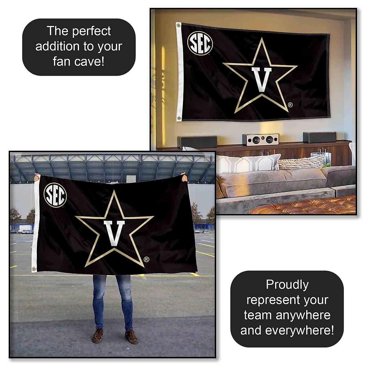 College Flags & Banners Co. Vandy Commodores SEC 3x5 Flag