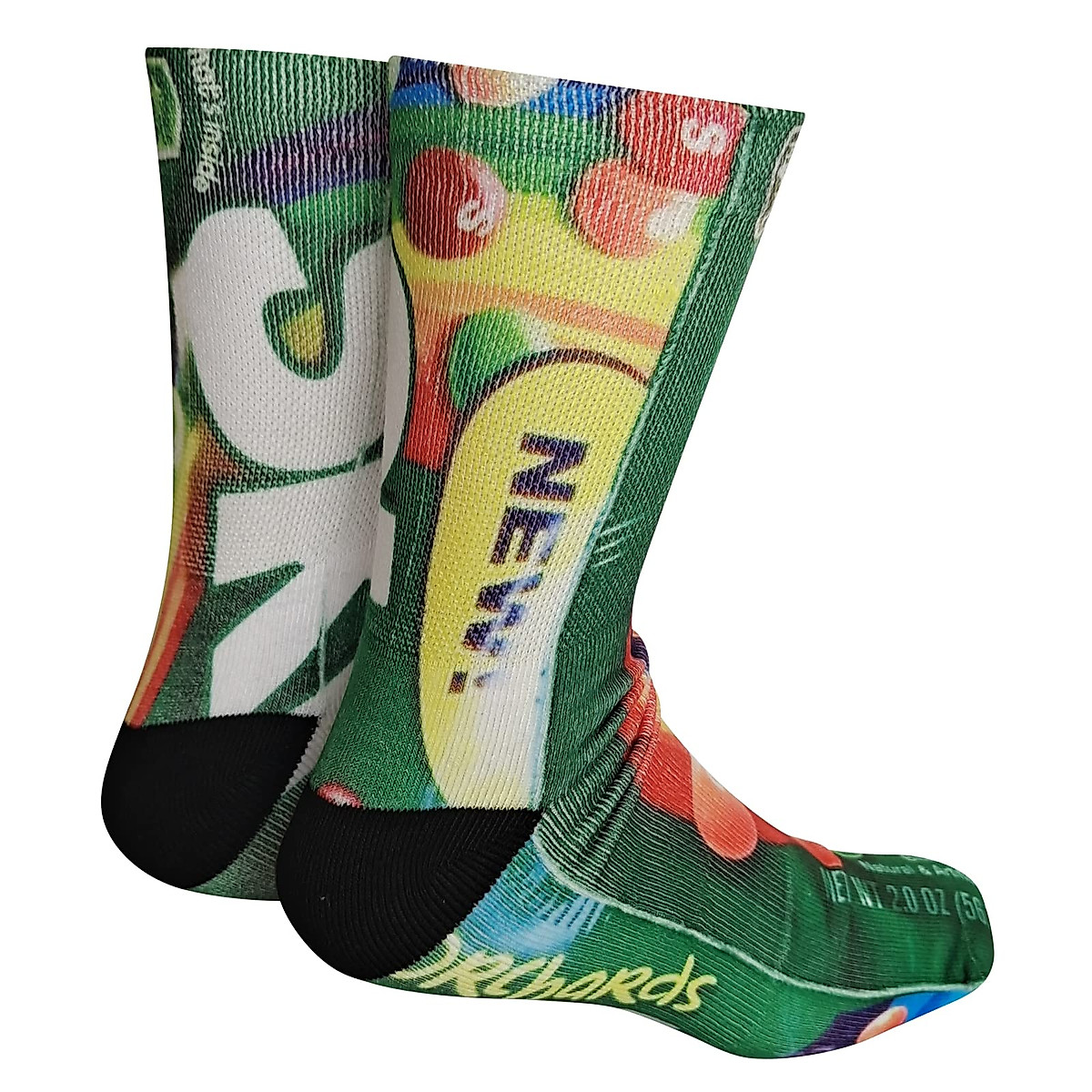 Crazy Socks for Boys 3d Print Food Crew Cool Sport Tube Men Socks,Green Skittles