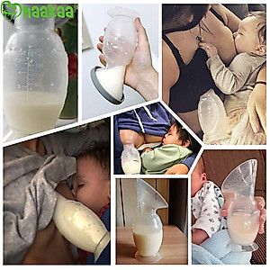 haakaa Manual Breast Pump with Suction Base and Upgrade Silicone Lid(5oz/150ml)