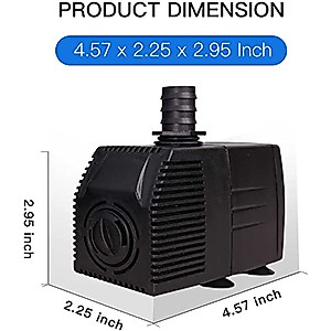 Simple Deluxe 290GPH 28W Submersible Water Pump and 24 Hour Plug-in Mechanical Electric Outlet Timers Switch for Fountains, Ponds, Aquariums and Hydroponics, Black