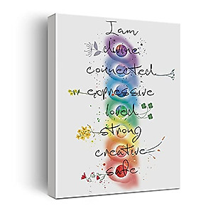 Chakra Meditation Yoga Poster Canvas Wall Art for Home/Bedroom/Meditation Studio/Yoga Studio Decor - Yoga Buddhist Art Canvas Print Wall Art Painting Ready to Hang Spiritual Gifts - Easel & Hanging Hook 12x15 Inch