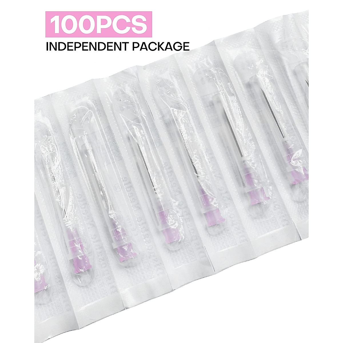 100Pcs 18Ga 1 Inch Needle Luer Lock Industrial Accessories, Sterile Individual Package for Lab Scientific Measuring, Refilling Inks, Plant and Industry