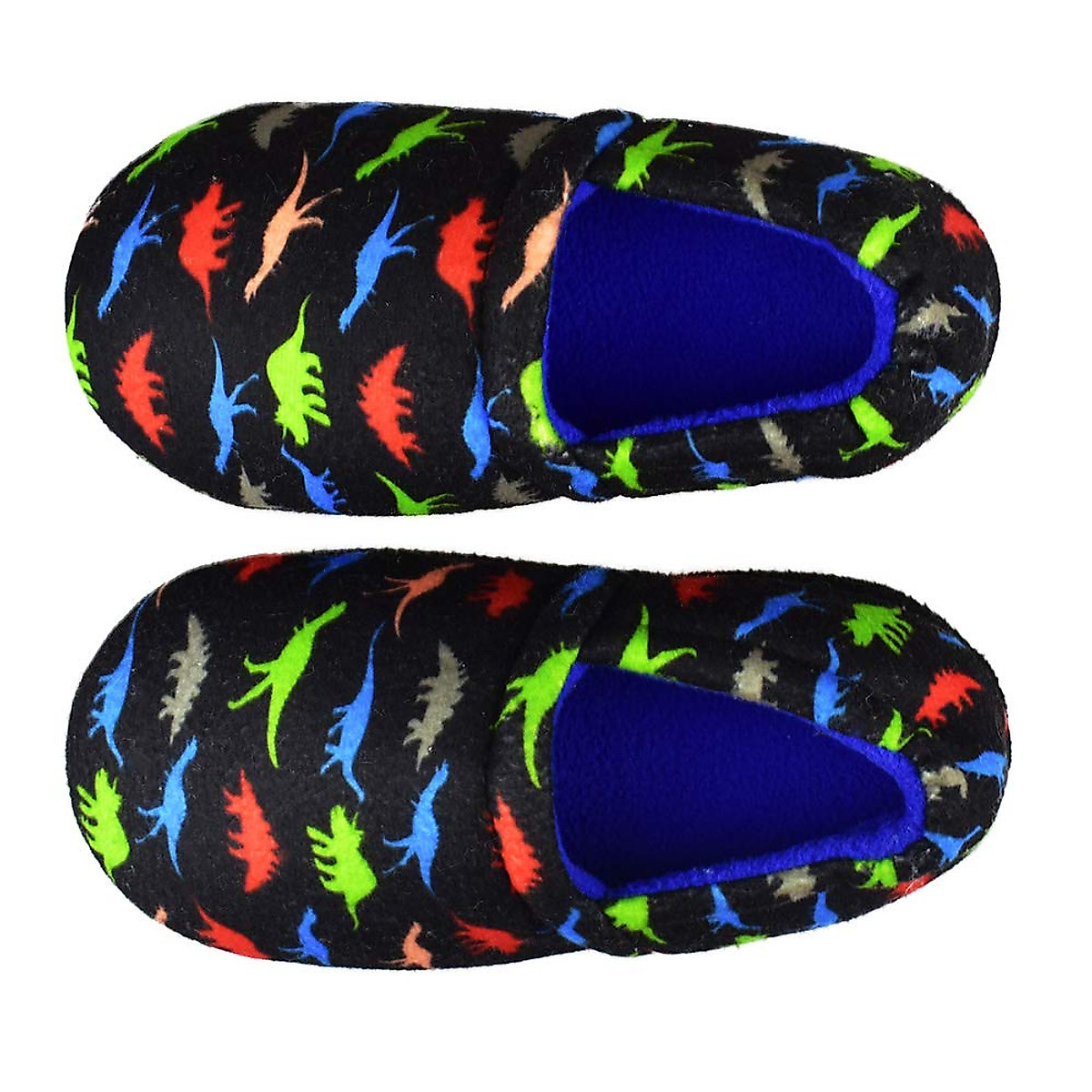 Big Kids Boy's Warm Plush Indoor Slippers with Soft Memory Foam Slip-on Slippers Size 1-2 US Black