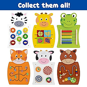 SPARK & WOW Cat Activity Wall Panel - Ages 18m+ - Montessori Sensory Wall Toy - Number Matching Activity - Busy Board - Toddler Room Décor