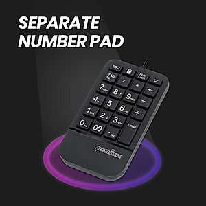 Perixx PERIDUO-606A, 3-in-1 Wireless Compact Ergonomic Keyboard with Vertical Mouse and Numeric Keypad - Adjustable Palm Rest - Tilt Wheel - Membrane Low Profile Keys - US English