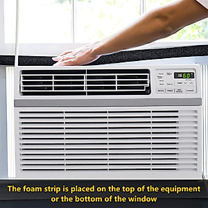 13Ft NBR+PVC Air Conditioner Foam Seal Insulating Strip 2 Roll 1 x 1 Inch 6.5 Feet Long Heavy Duty Window Seal Weather Stripping with High Resilience No-Adhesion