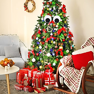 Hapeper 4 Inch Giant Wiggle Eyes with Self Adhesive, Big Black Plastic Eye for DIY Crafts Furniture Door Halloween Decoration, 6 Pack