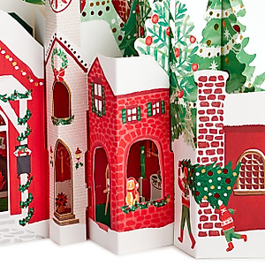 Hallmark Paper Wonder Pop Up Jumbo Christmas Card Holiday Tabletop Decor (Accordion Fold Christmas Village)