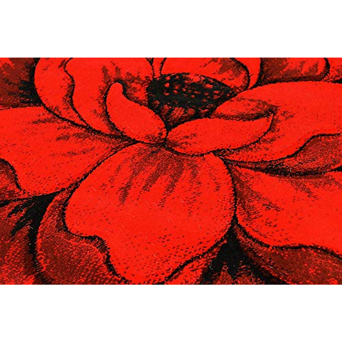 Flowers 3D Effect Hand Carved Thick Artistic Floral Flower Rose Botanical Shape Area Rug Design 301 Red 5'3''x5'3'' Round