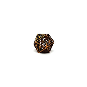 Hollow Dice of Devine Retribution - Metal Polyhedral Dice with Swords and Shields Design (Gun Metal D20)