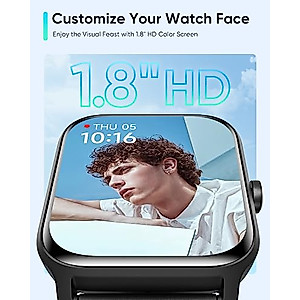 Fitpolo Smart Watch for Men Women, Alexa Built-in 1.8" Fitness Watch for Android iPhone(Answer/Make Call), Mens/Womens Smart Watches with Heart Rate Sleep SpO2 Monitor,100+ Sports Activity Trackers