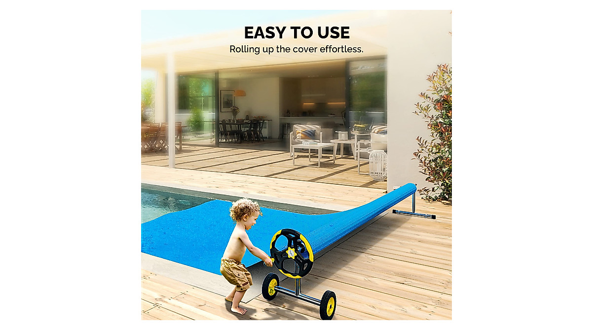VINGLI 14ft Aluminum Pool Cover Reel – Durable & Easy Use