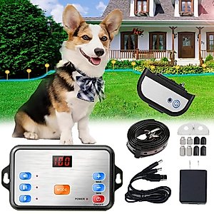HEXIEDEN Wireless Dog Fence,Electric pet Dog Containment System,with Waterproof Rechargeable Collar Receiver, 5 Adjustable Signal Range up to of 990ft,for 1/2/3 Dog Container Boundary,for1dog