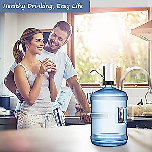Electric Drinking Water Bottle Pump, USB Charging Automatic Drinking Water Dispenser, 5 Gallon Water Pump Dispenser, Portable Water Jug Pump for Universal 2-5 Gallon Bottle, for Home, Office, Travel