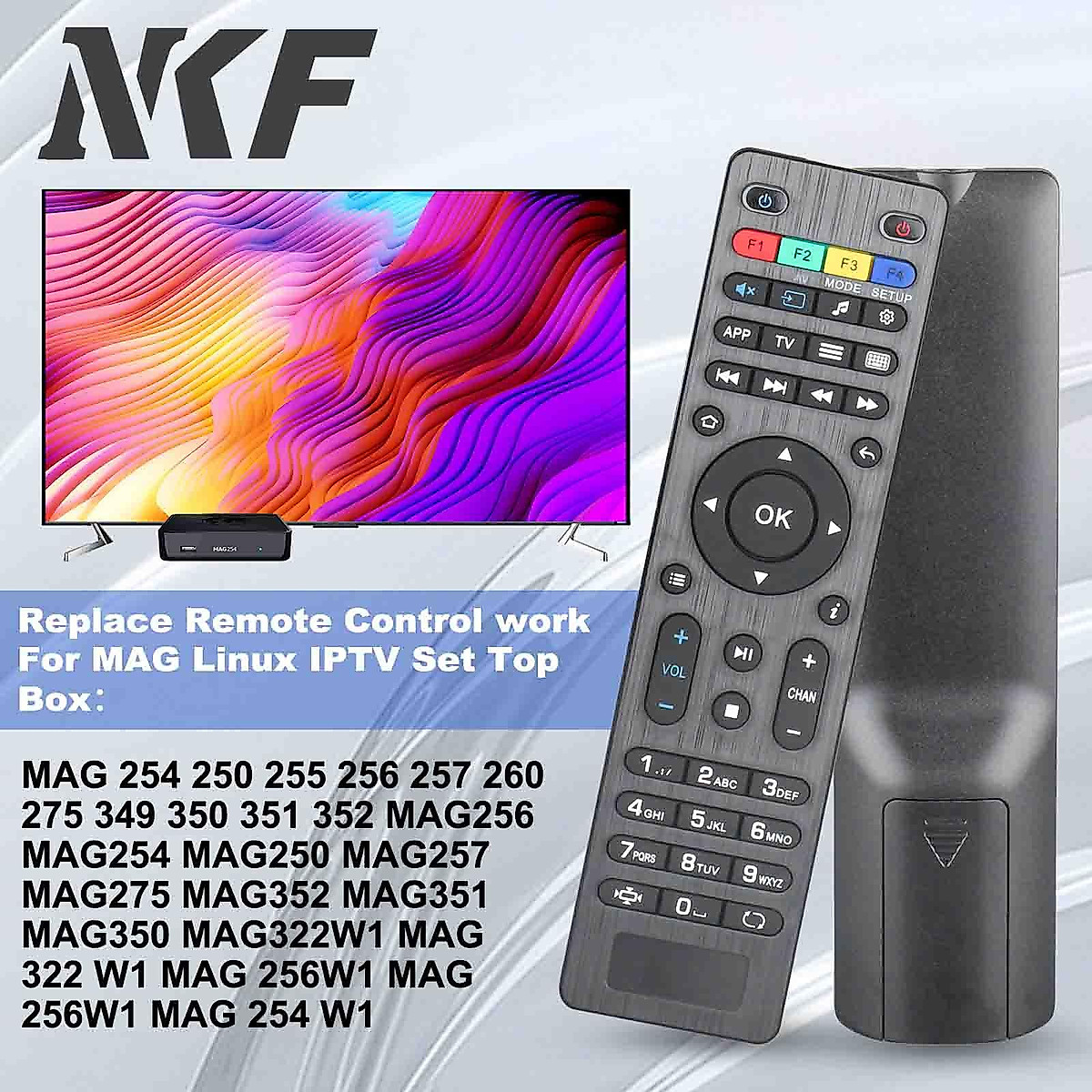Remote Control for MAG IPTV Set Top Box OTT TV Box, Compatible for All MAG Series Box MAG250 MAG254 MAG255 MAG256 MAG257 MAG260 MAG275 MAG322 MAG349 MAG350 MAG351 MAG352