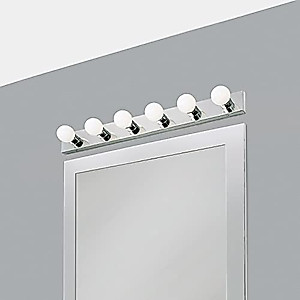 Design House 500942 6 Strip Light Contemporary Dimmable for Bathroom, Bedroom, Makeup Vanity, Polished Chrome