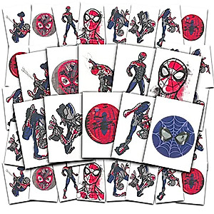 Savvi Marvel Spiderman Tattoos Party Favors Bundle ~ 80+ Pre-Cut Individual 2'' x 2'' Spider-Man Temporary Tattoos for Kids Boys Girls (Spiderman Party Supplies MADE IN USA)