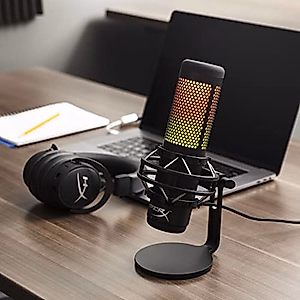 HyperX QuadCast S RGB USB Condenser Microphone with Shock Mount for Gaming, Streaming, Podcasts