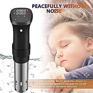 Fityou Sous Vide Cooker 1100W, Thermal Immersion Circulator with Recipe and Adjustable Clamp, Sous Vide Heater with Accurate Temperature & Digital Timer, Ultra Quiet Stainless Steel